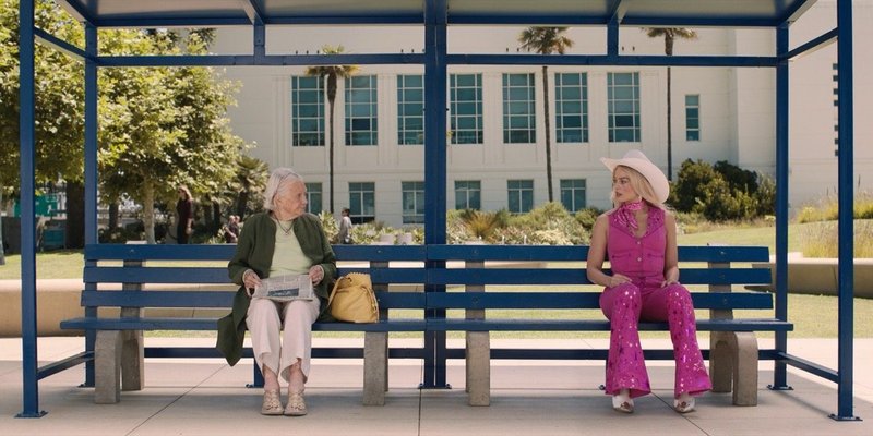 Barbie Movie Old Woman On Bench 60 Photos - Moonagedaydream.film