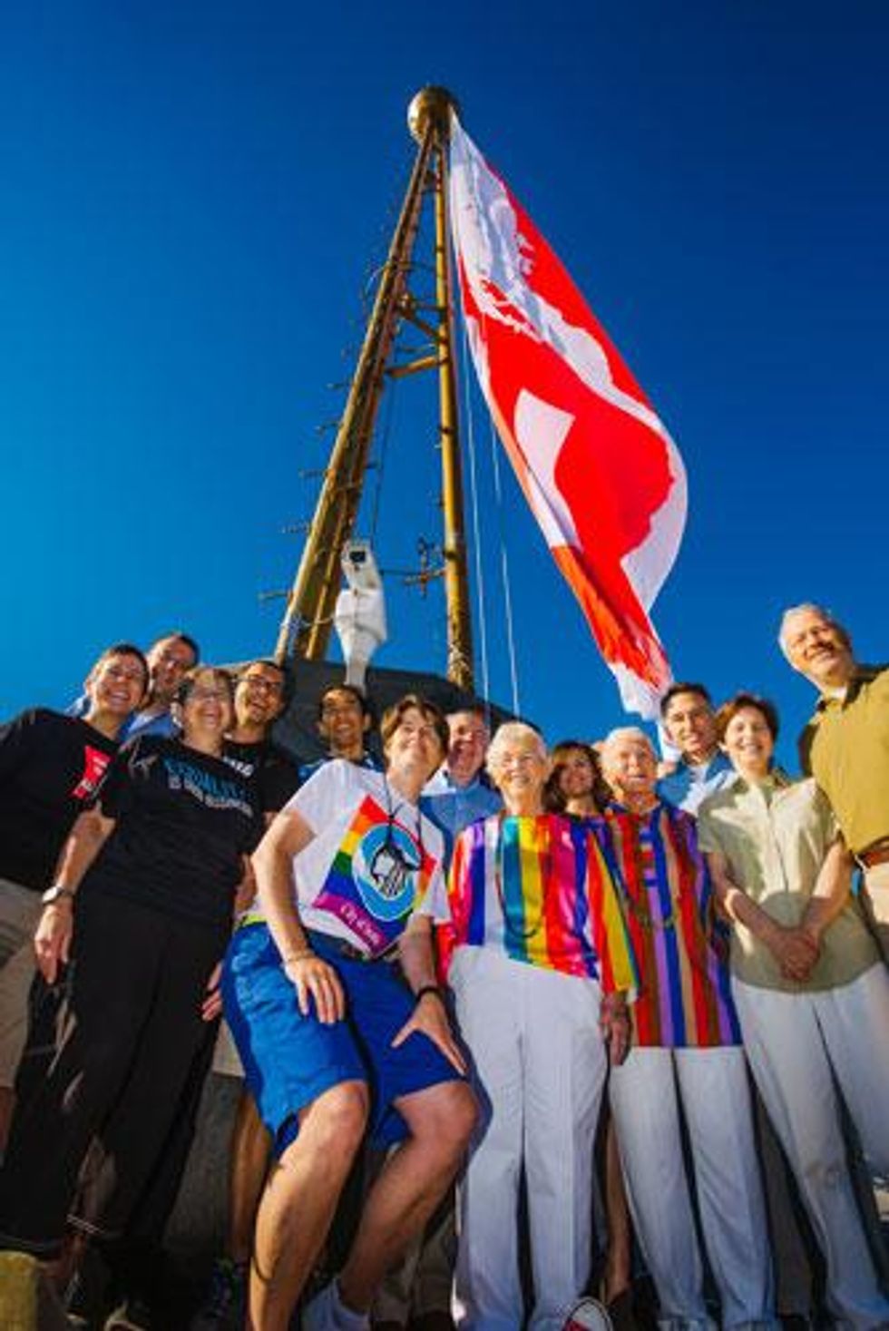Raising the HRC Equality Flag Atop the Space Needle