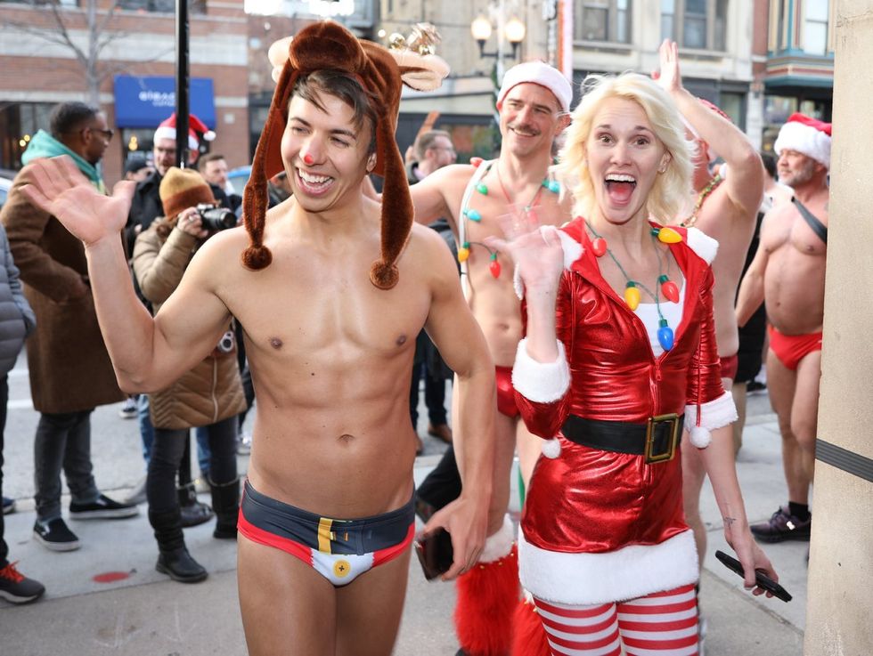 These sexy Santas showed up in Speedos for a good cause