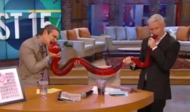 WATCH: Anderson Cooper, Andy Cohen Share Party Python