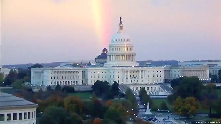 Rainbow Appears Over US Capitol Building on Election Day