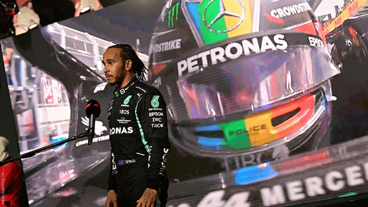 Lewis Hamilton Proudly Wore a Rainbow Helmet at a Race in Saudi Arabia