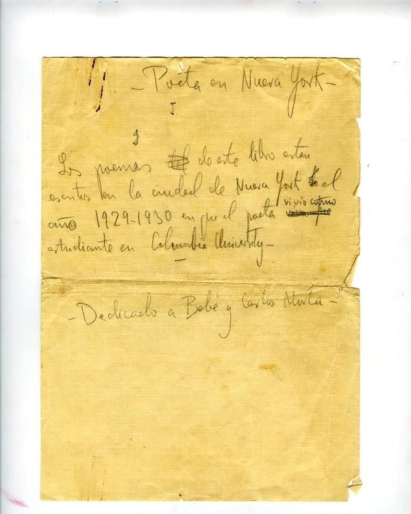 Federico García Lorca: Poet in New York